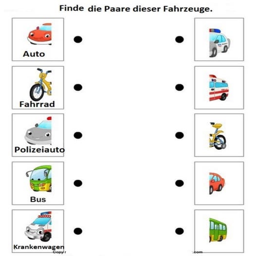 Arbeitsblatt fahrzeuge | PDF