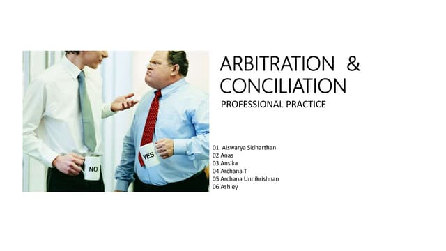 Arbitration, mediation and conciliation in India | PPTX