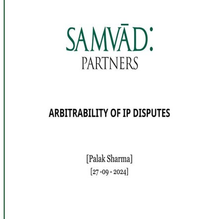 Arbitrability of Intellectual Property Disputes.ppt