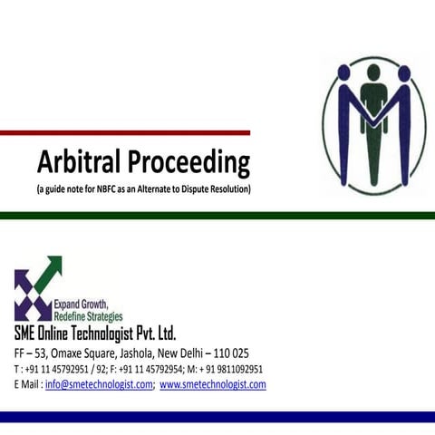 Arbitration Proceeding (Working Guidlines) | PDF