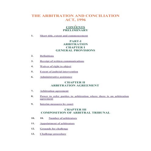 Arbitration and conciliation act | PDF