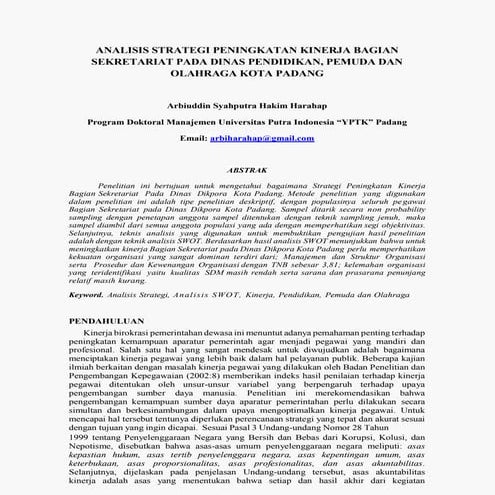 Arbiuddin syahputra hakim harahap, hapzi ali, tugas artikel manajemen strategik, universitas ...