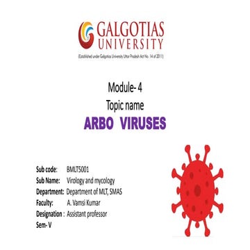 Arbo virus notes | PPTX