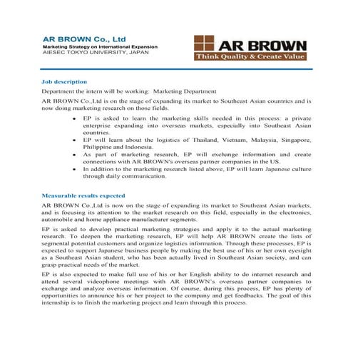 Ar brown co., ltd japan | DOCX