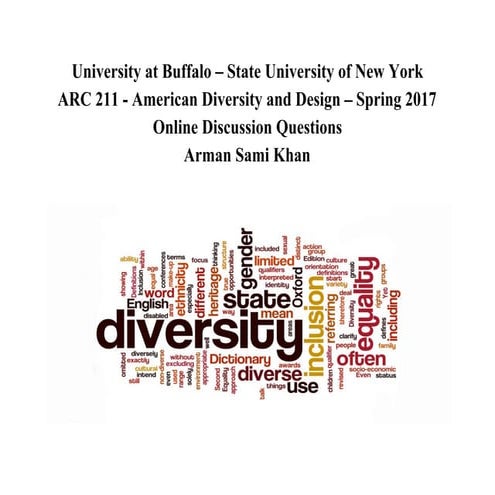 ARC 211: American Diversity and Design: Arman Sami Khan | PDF