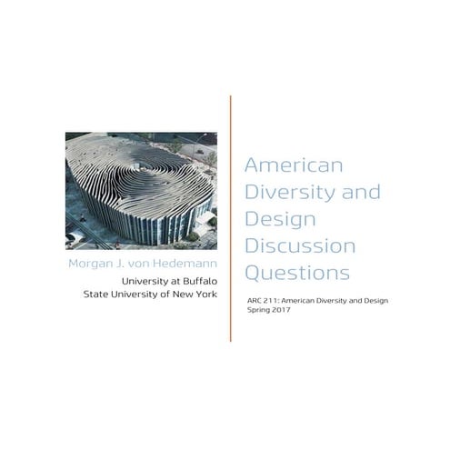 ARC 211: American Diversity and Design: Morgan von Hedemann | PDF