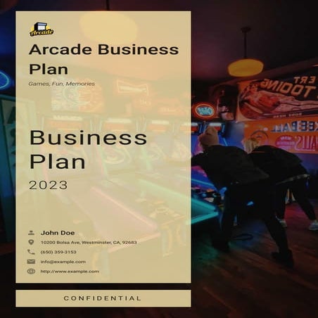 Arcade Business Plan Example | Upmetrics | PDF