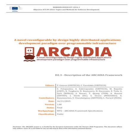 Definition of the ARCADIA project framework | PDF | Computer Software ...
