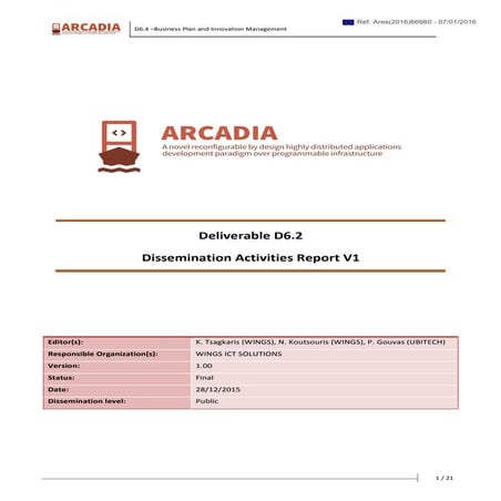 Arcadia project overview | PPTX
