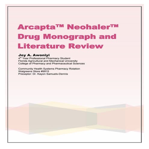 Drug Monograph and Literature Review: "Arcapta Neohaler" | DOCX
