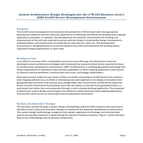 Arcgis Server System Architecture Memo Pdf Cloud Computing Internet