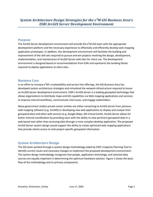 Arcgis Server System Architecture Memo Pdf Cloud Computing Internet
