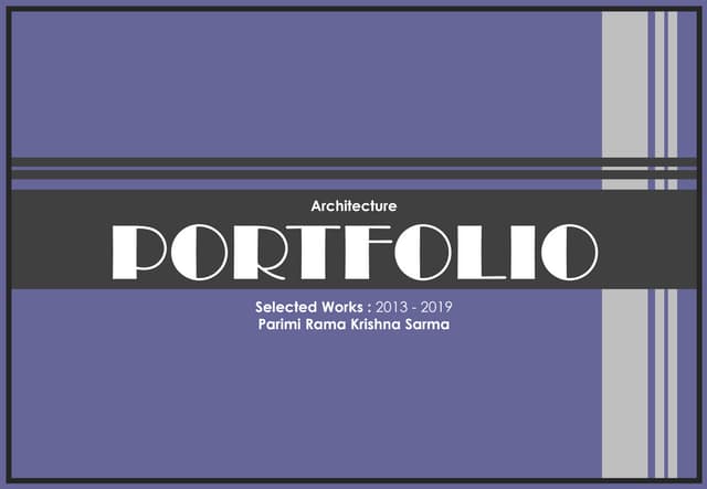 Architecture Portfolio Parimi Rama Krishna Sarma Pdf