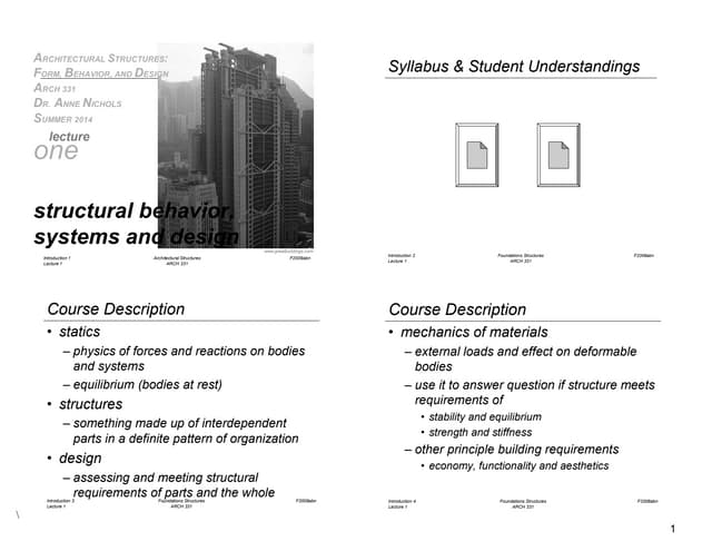 Lecture 1 Structure Systems Basics | PDF