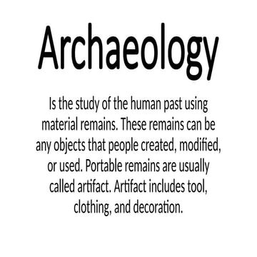 Archaeology topic for students in a field of education | PPTX
