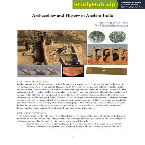 Archaeology And History Of Ancient India | PDF