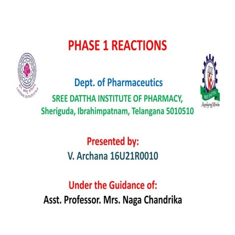 Drug metabolism Phase I Reaction | PPTX