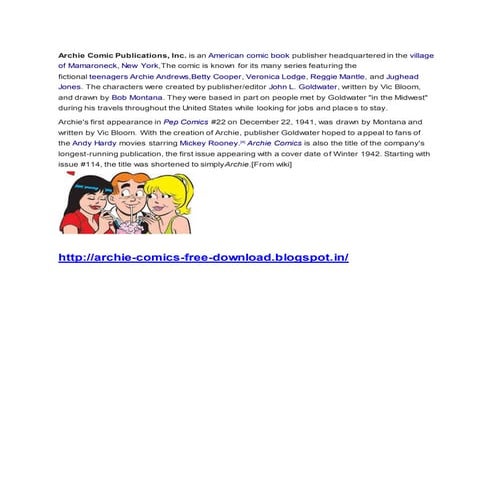 Archie comic | DOCX