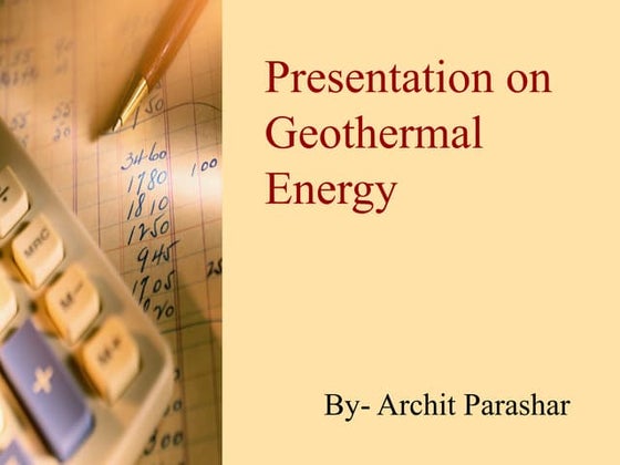 Presentation on Geothermal Energy | PPT
