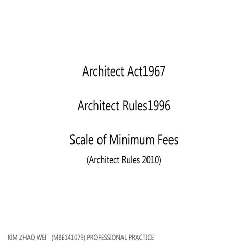 Malaysia's Architect Act 1967 & Architect Rules 1996 (amended 2010) | PPTX