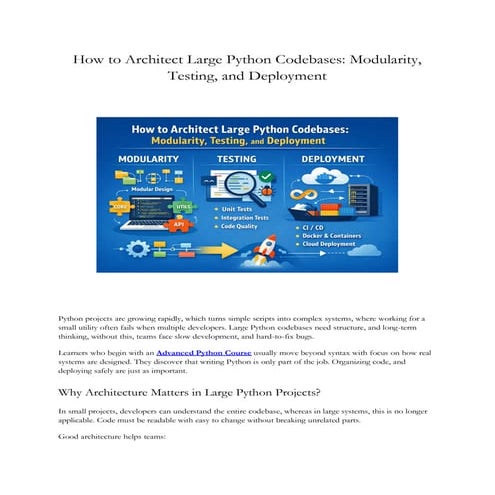 How to Architect Large Python Codebases: Modularity, Testing, and ...