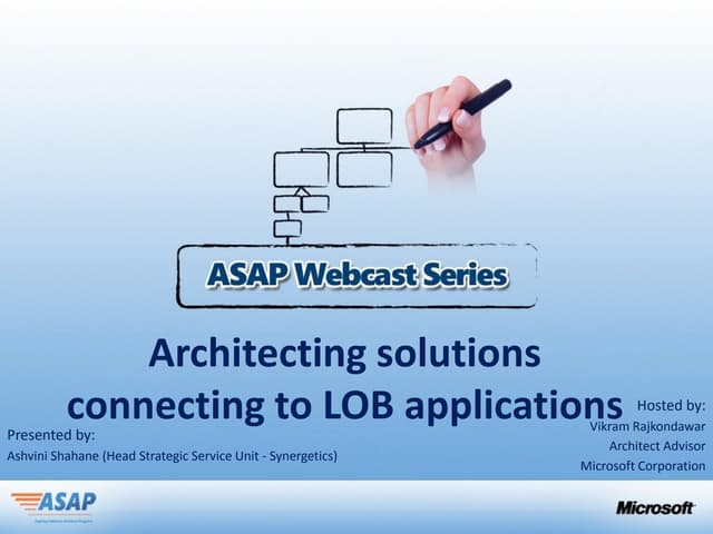Architecting Solutions Connecting To Lob Applications Ppt