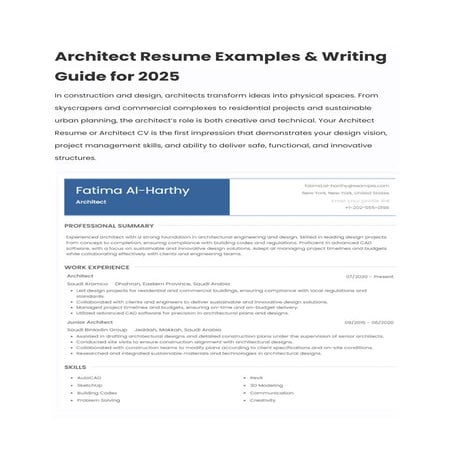 Architect Resume Examples & Writing Guide for 2025 | PDF