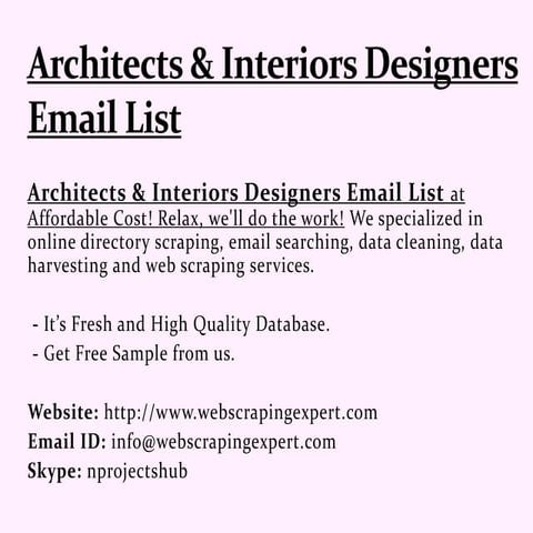 Architects & Interiors Designers Email List | PPTX
