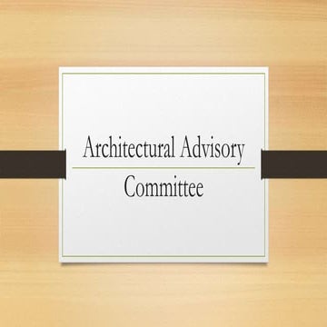 Architectural Advisory Committee | PPT