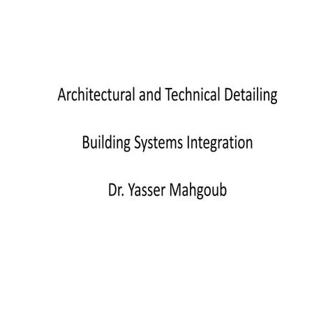 Architectural and Technical Detailing - Building Systems Integration | PDF