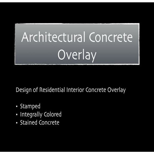 Architectural Concrete Overlay | PDF