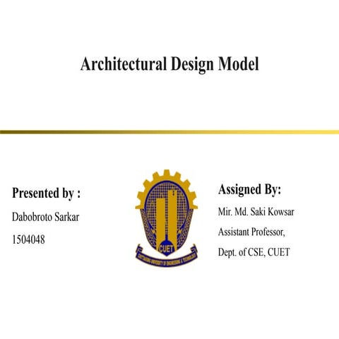 Architectural Design Model Pptx Computer Software And Applications