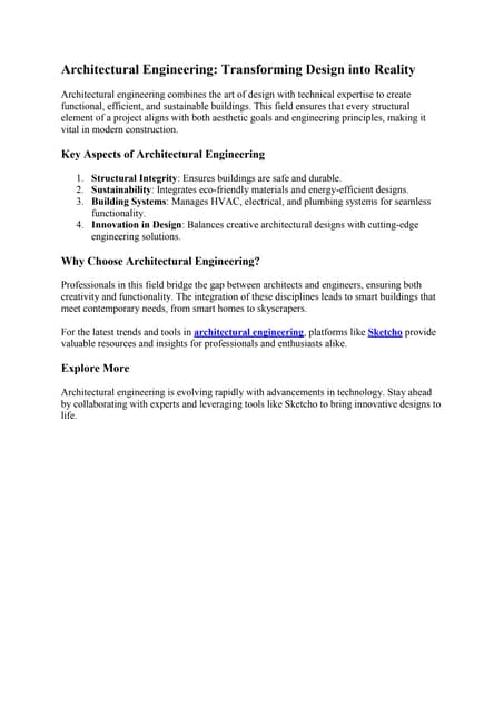 Optimizing Architectural Design Through Structural Engineering | PPT