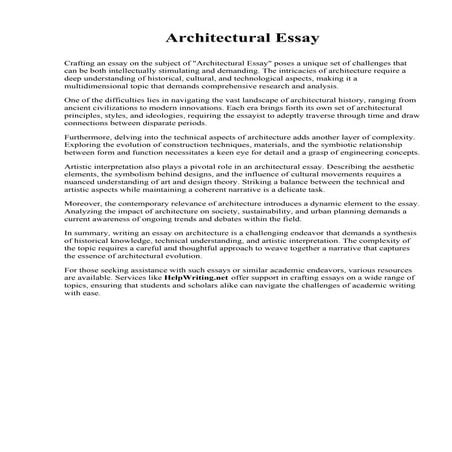 Architectural Essay | PDF