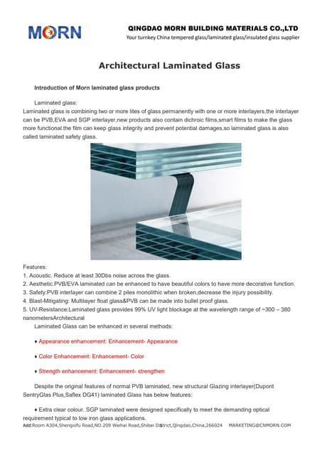 Morn vacuum glass brochure | PDF