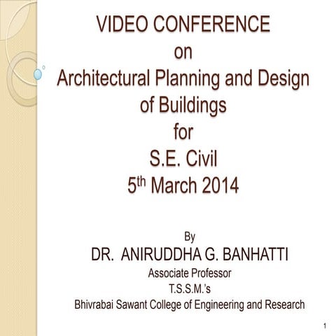 Architectural planning and design of buildings pune university se civil ...