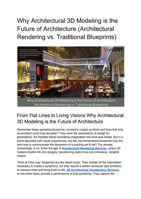 Architectural Visualization: Bridging Concept and Reality | PDF