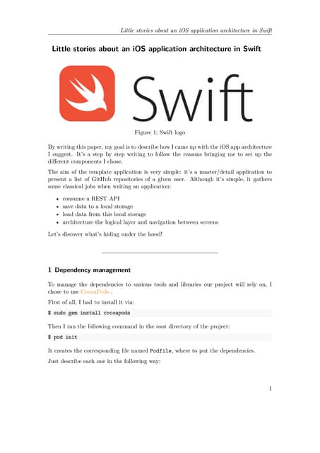 iOS Swift application architecture | PDF iOS Swift application architecture | PDF
