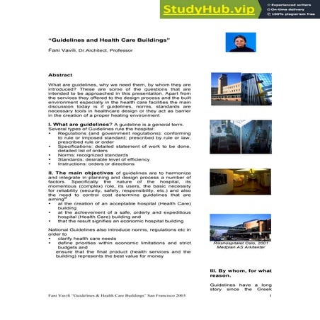 ARCHITECTURE AND DESIGN-Guidelines And Health Care Building | PDF