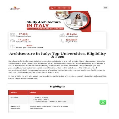 Architecture Course in Italy – Study Architecture at Top Italian ...