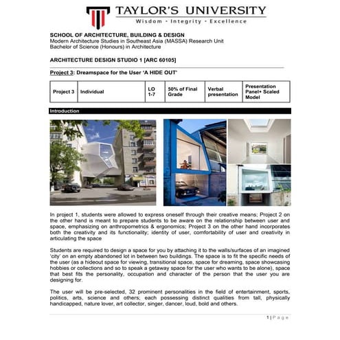 Architecture design studio 1 project 3 brief march 2015 | PDF