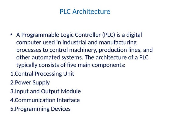 Part 3 block diagram of PLC. | PPTX