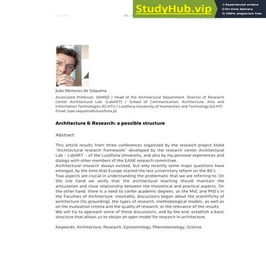 Architecture Research A Possible Structure | PDF