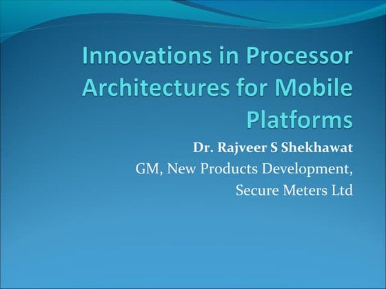 SNAPDRAGON SoC Family and ARM Architecture | PPTX