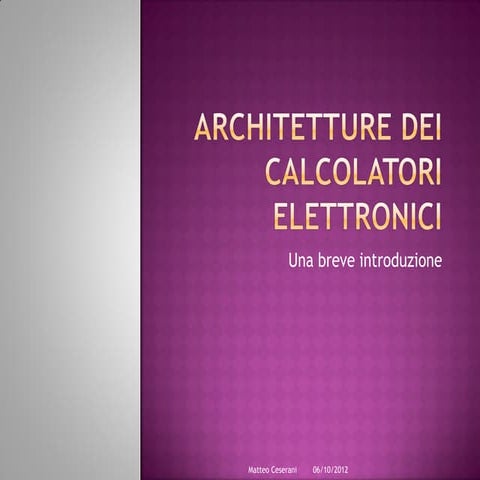 Architetture dei calcolatori elettronici | PDF