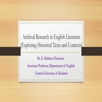 Archival Research Method as a research methodology in English ...