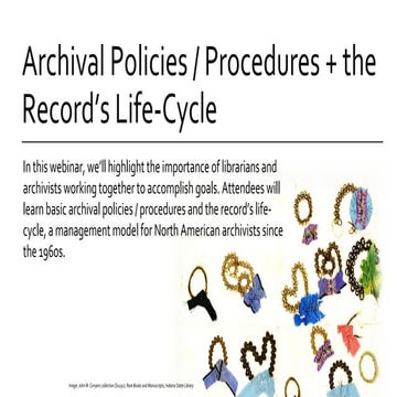 Archival Policies Procedures & the Record's Life Cycle | PPT