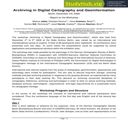 Archiving In Digital Cartography And Geoinformation | PDF