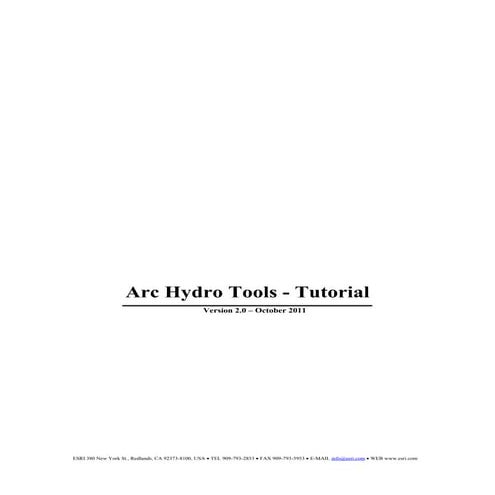 Arc hydro tools 2.0 tutorial | PDF