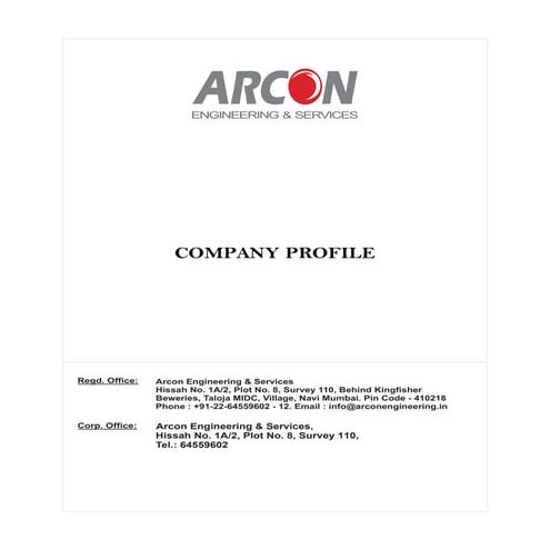 Arcon Engineering and Services Profile | PDF | Civil Engineering ...
